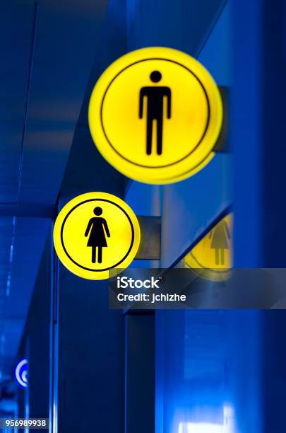 Male Female Toilet Restroom Sign Man And Woman Equality Concept Copy