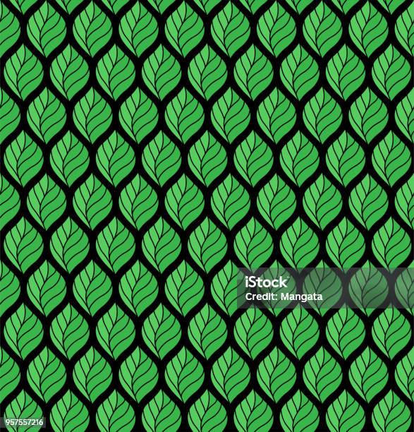 Geometric Leaves Vector Seamless Pattern Abstract Vector Texture Leaf