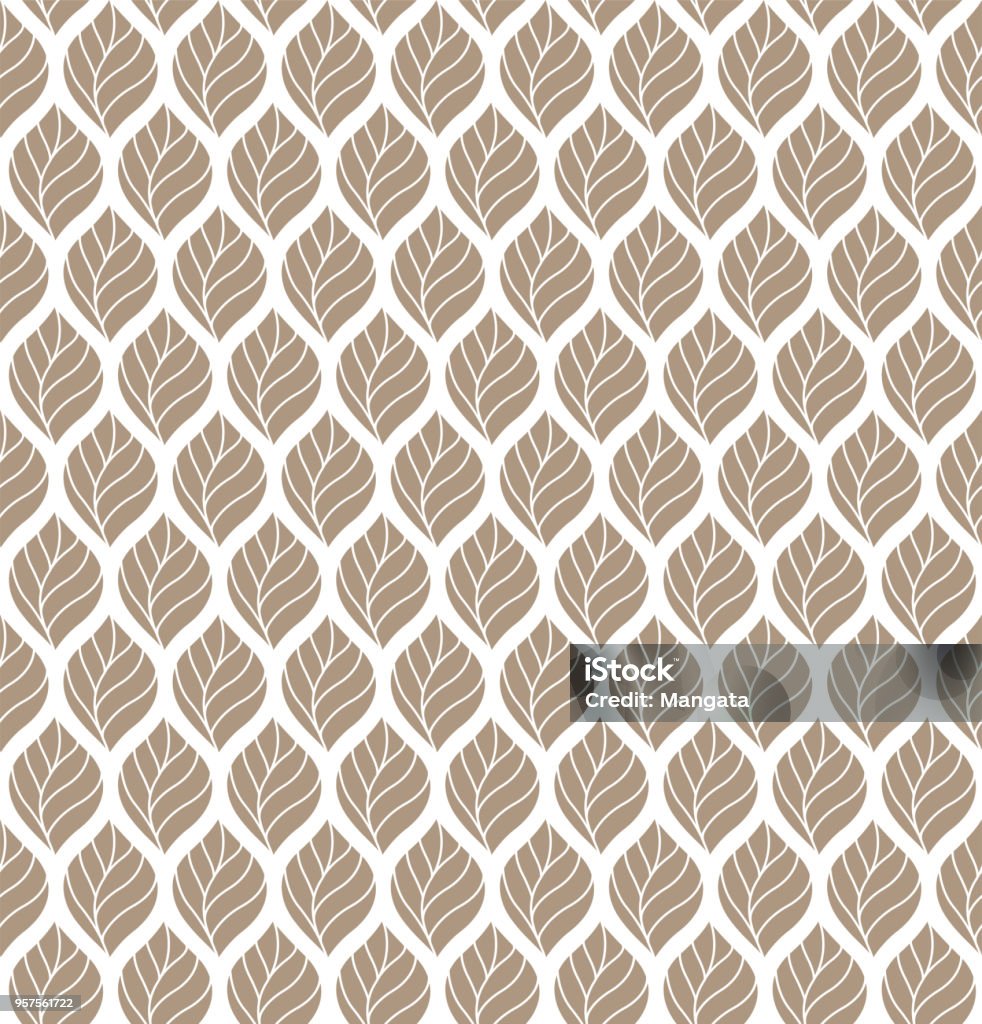 Geometric Leaves Vector Seamless Pattern Abstract Vector Texture Leaf