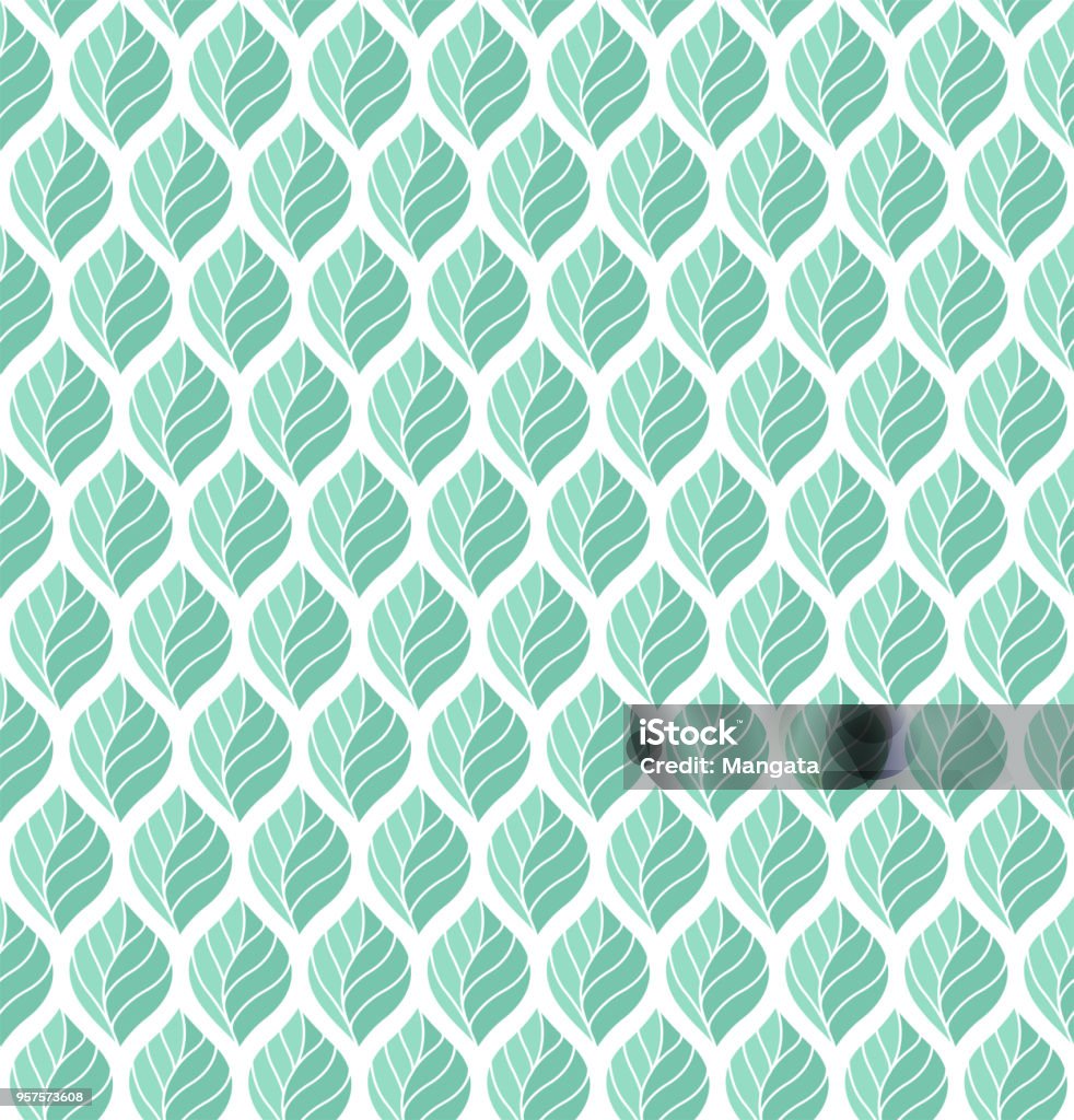 Geometric Leaves Vector Seamless Pattern Abstract Vector Texture Leaf