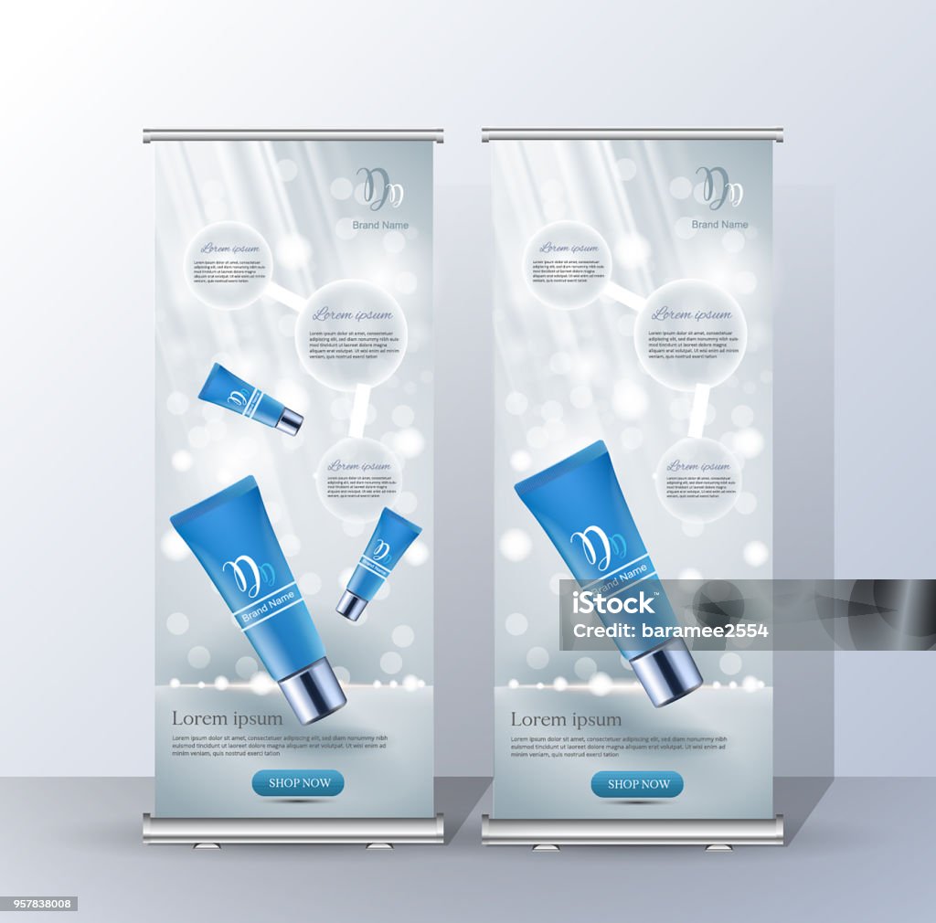 Gulung Desain Bisnis Banner Di Latar Belakang Tata Letak Templat Brosur