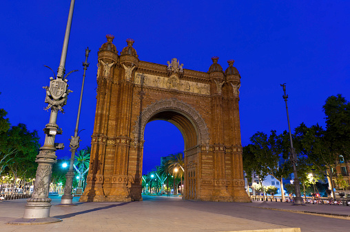 Arc De Triomf 아이코 닉 개선문 Ciutadella 공원 바르셀로나 스페인 0명에 대한 스톡 사진 및 기타 이미지