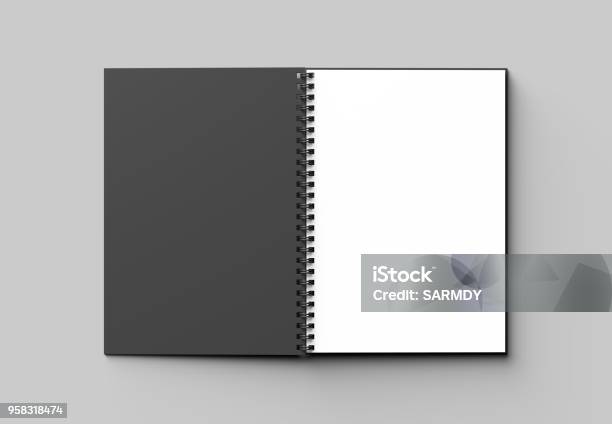Notebook Pengikat Spiral Mengejek Dengan Penutup Hitam Terisolasi Pada ... Notebook Pengikat Spiral Mengejek Dengan Penutup Hitam Terisolasi Pada ...