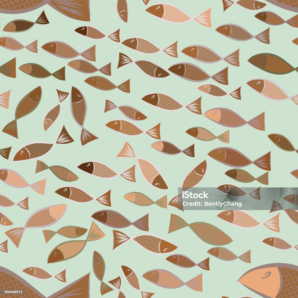 Sans Soudure Illustrations Abstraites De Poissons Conceptuelles Dessin