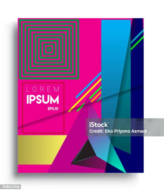 Template Desain Sampul Dengan Desain Abstrak Pengaturan Garis Abstrak