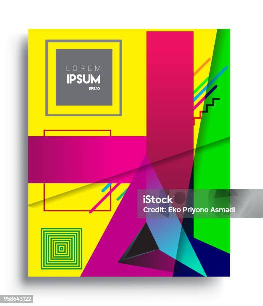 Template Desain Sampul Dengan Desain Abstrak Pengaturan Garis Abstrak