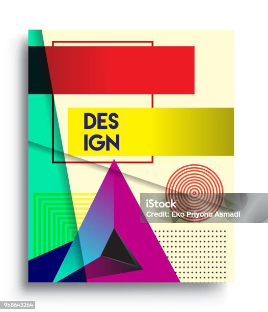 Template Desain Sampul Dengan Desain Abstrak Pengaturan Garis Abstrak