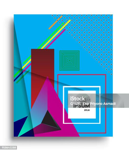 Template Desain Sampul Dengan Desain Abstrak Pengaturan Garis Abstrak