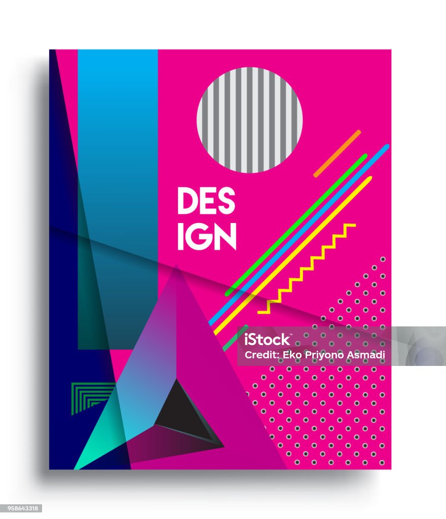 Template Desain Sampul Dengan Desain Abstrak Pengaturan Garis Abstrak