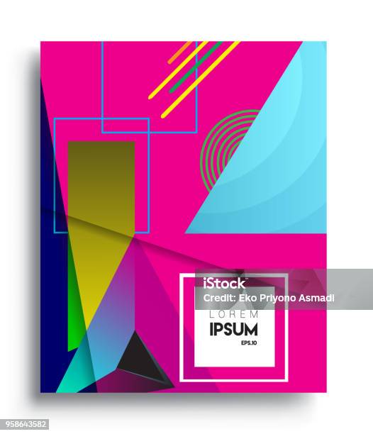 Template Desain Sampul Dengan Desain Abstrak Pengaturan Garis Abstrak