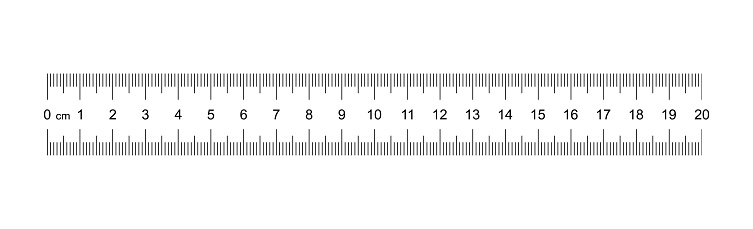 Ilustración De Regla 20 Cm Mide Tool Graduación De La Regla Red 20 Cm Tamaño Indicador Unidades