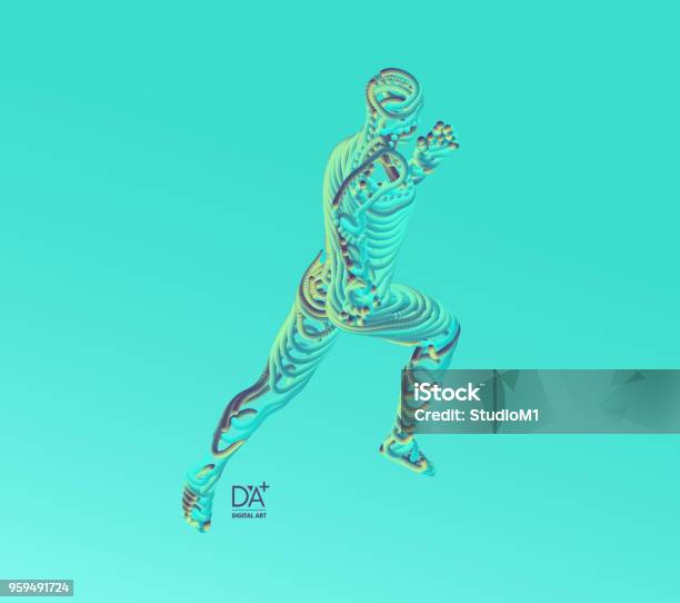 Pria Lari Lambang Untuk Maraton Dan Jogging Model 3d Dari Ilustrasi