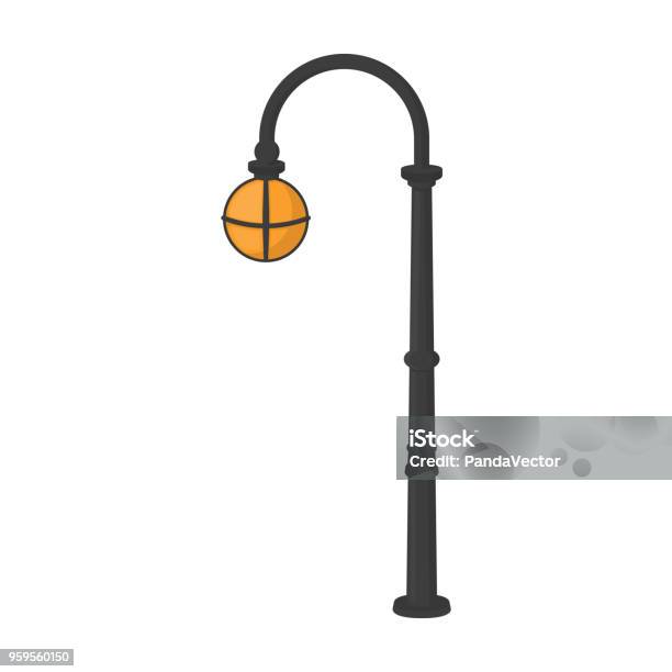 Lampadaires En Style Rétro Lampadaire Simple Icône Dans Cartoon Style