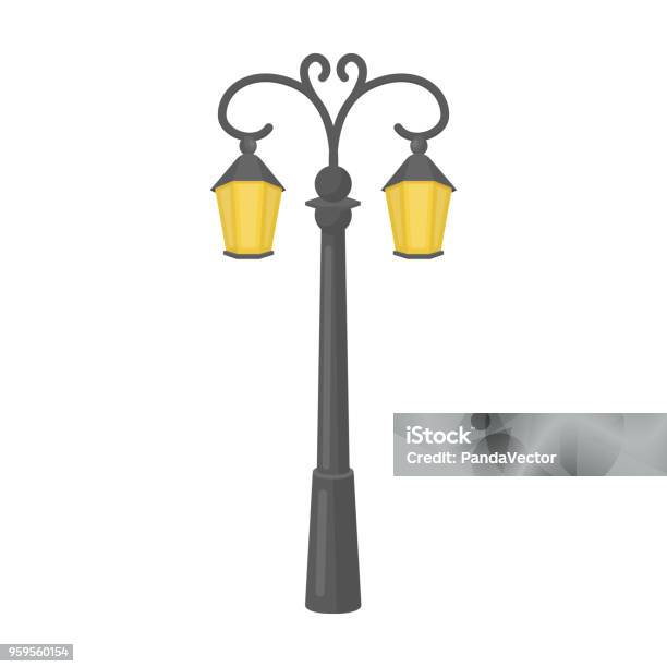 Lampadaires En Style Rétro Lampadaire Simple Icône Dans Cartoon Style