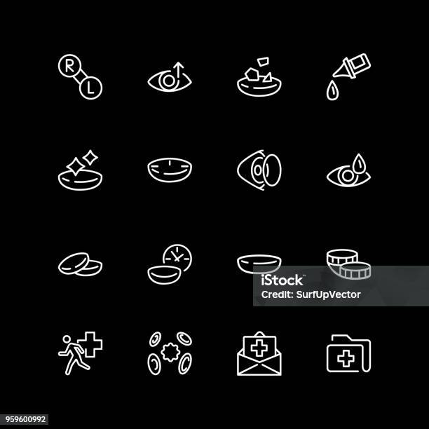 Optometry 라인 아이콘 세트 개념에 대한 스톡 벡터 아트 및 기타 이미지 개념 개선 개체 그룹 Istock
