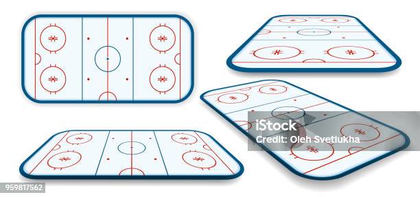 Icehockey 링크 필드 다른 관점 Eps10 벡터와 법원의 상세한 그림 세트 하키에 대한 스톡 벡터 아트 및 기타 이미지
