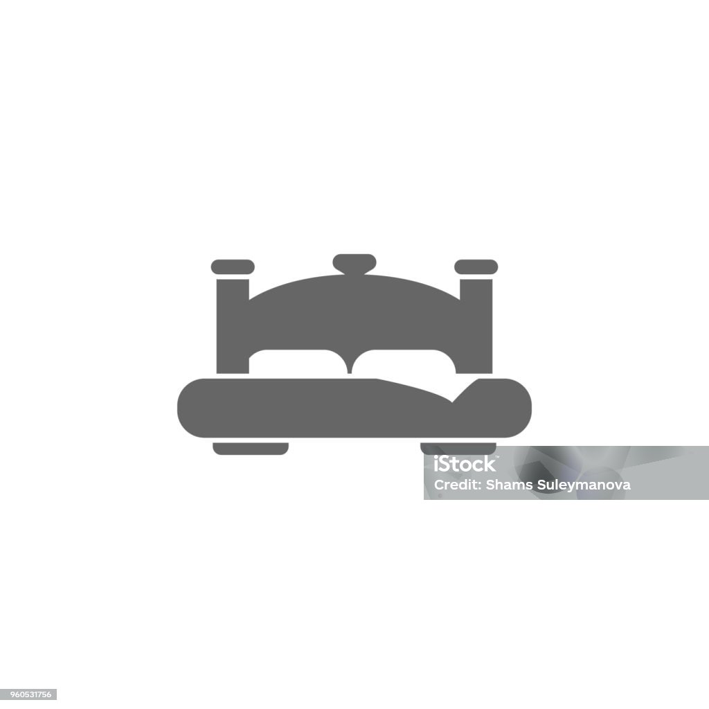 Ikon Tempat Tidur Ilustrasi Elemen Sederhana Templat Desain Simbol