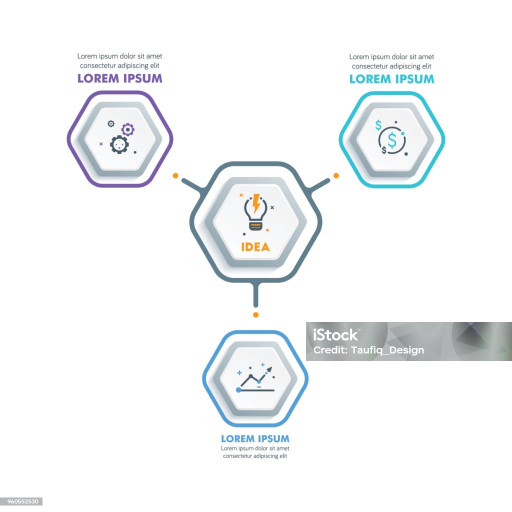 Template Infografis Bisnismodern Infografis Heksagonal Desain Garis