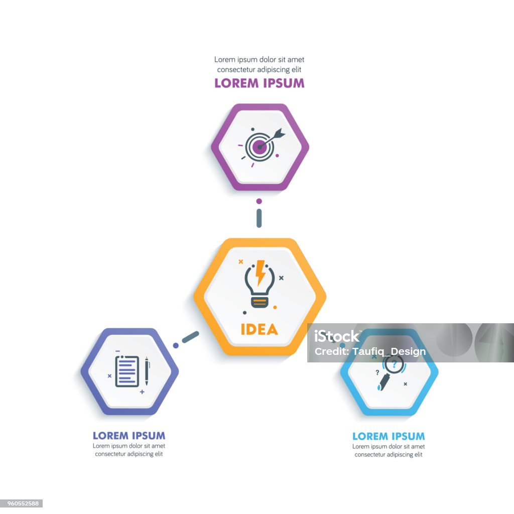 Template Infografis Bisnismodern Infografis Heksagonal Desain Garis