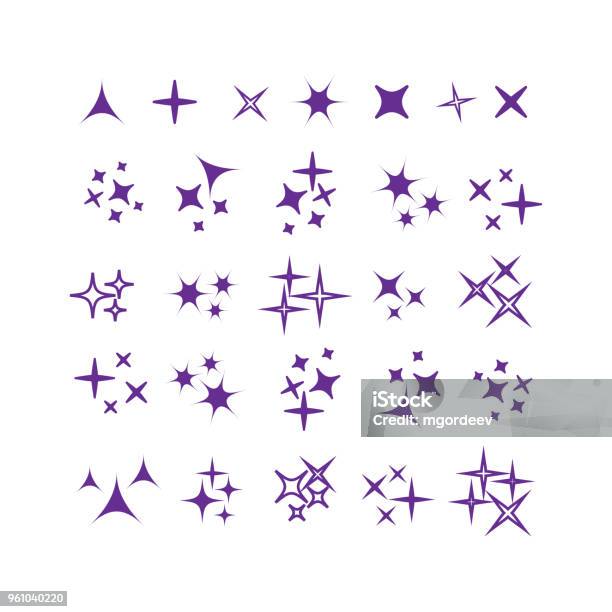 Sparkles Jeu Dicônes Élément De Létoile Vecteur De Lumières Sparkle