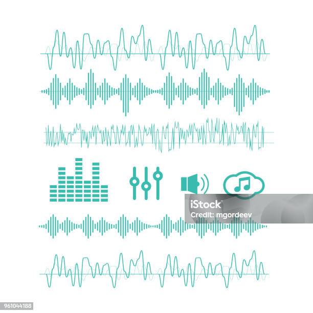 Signal Wave Set Analog Signals Digital Sound Waves Stock Illustration ... Signal Wave Set Analog Signals Digital Sound Waves Stock Illustration ...