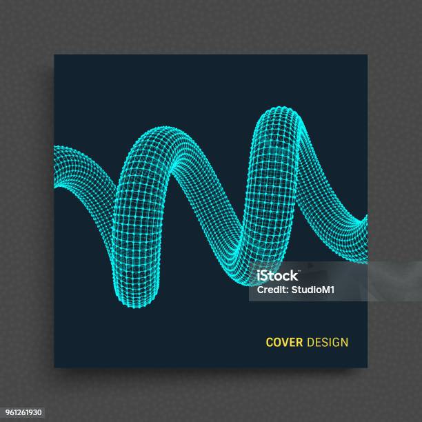 Templat Desain Sampul Pilin Struktur Koneksi Desain Kisi Abstrak