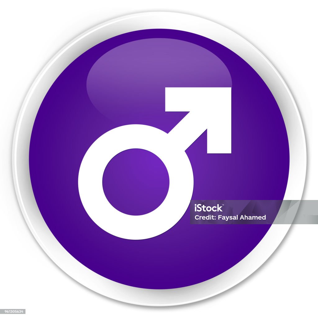 Male Sign Icon Premium Purple Round Button Stock Illustration