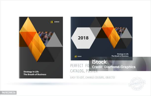 Templat Segitiga Desain Brosur Set Abstrak Modern Berwarnawarni Laporan