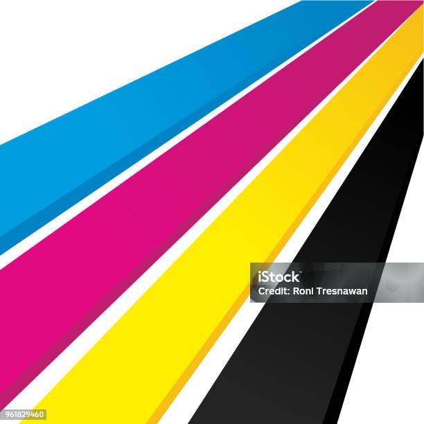 Cmyk 3d 관점 선 블록 배경 디자인 Cmyk에 대한 스톡 벡터 아트 및 기타 이미지 Cmyk 배경 주제 그림 그리기