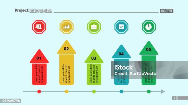 5 명의 화살표 슬라이드 서식 파일 개념에 대한 스톡 벡터 아트 및 기타 이미지 개념 개발 금융 Istock