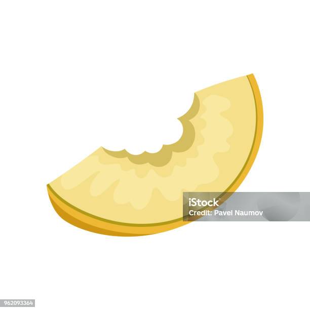 Sepotong Melon Digigit Berair Buah Yang Manis Dan Sehat Nutrisi