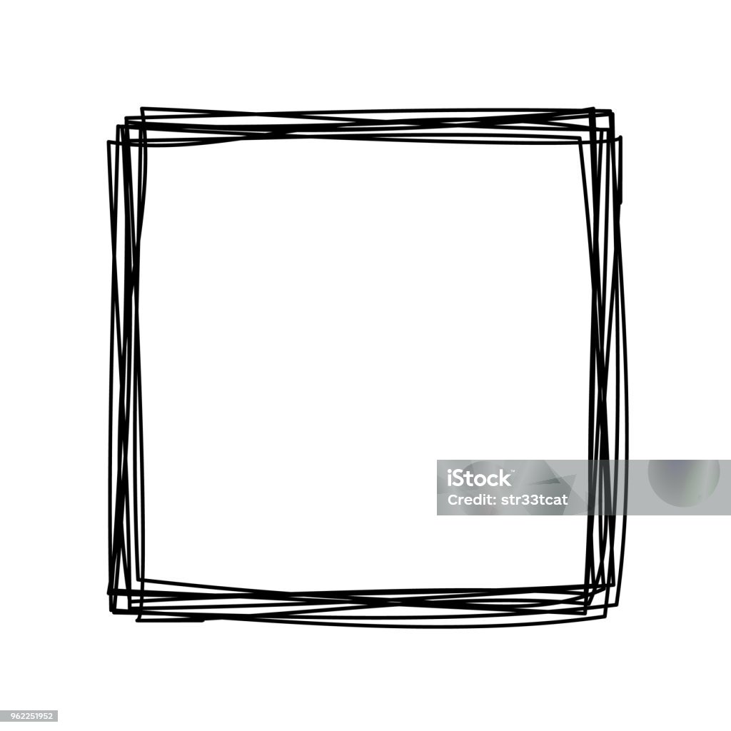 Grungy Scribble Square Stock Illustration Download Image Now