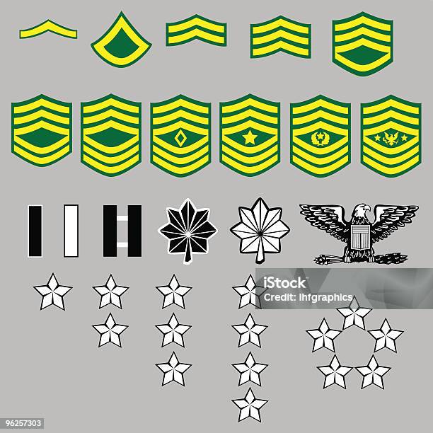 Us Army 순위 계급장 계급에 대한 스톡 벡터 아트 및 기타 이미지 계급 휘장 견장 Istock