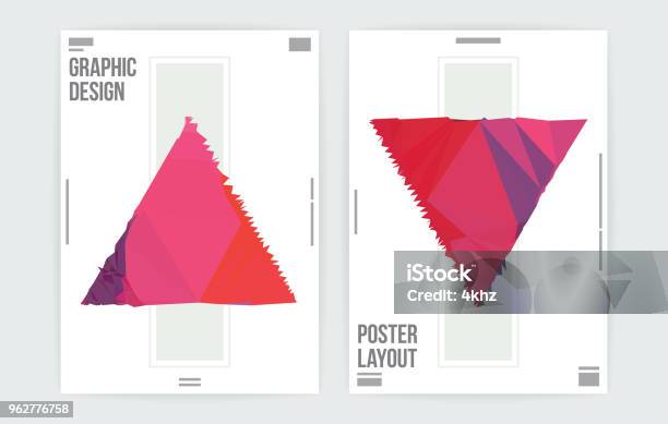 Templat Tata Letak Poster Desain Grafik Bentuk Segitiga Abstrak