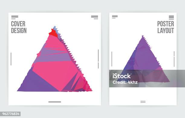Templat Tata Letak Poster Desain Grafik Bentuk Segitiga Abstrak