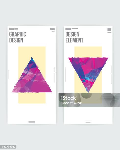 Templat Tata Letak Poster Desain Grafik Bentuk Segitiga Abstrak