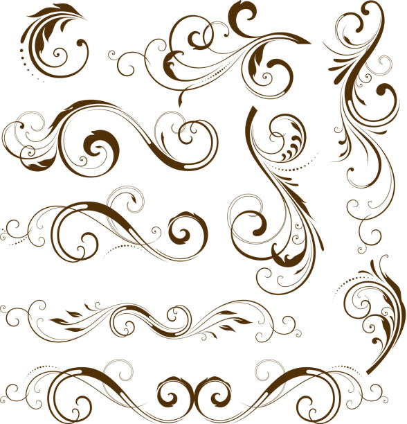 Vintage Swirl Vector Png