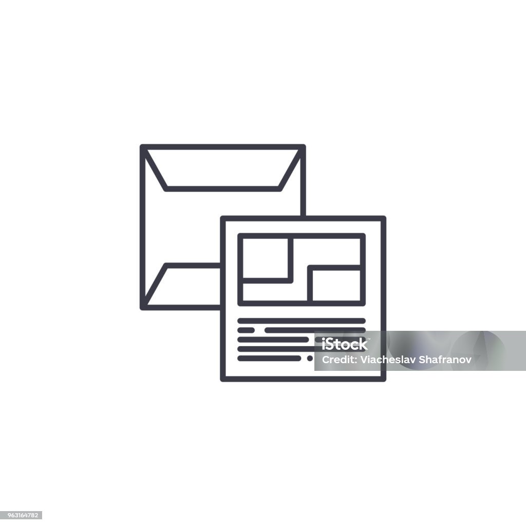 Werbekonzept Brief Linearsymbol Werbebrief Linie Vektor Zeichen Symbol ... Werbekonzept Brief Linearsymbol Werbebrief Linie Vektor Zeichen Symbol ...