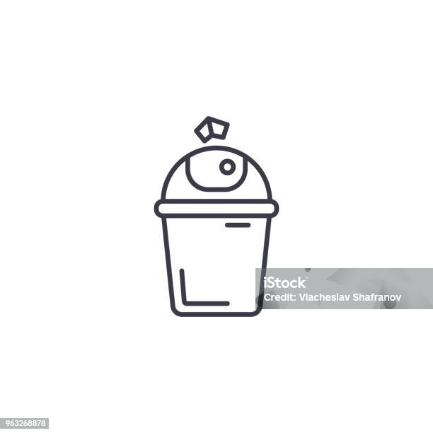 Dustbin Linear Icon Concept Dustbin Line Vector Sign Symbol ... Dustbin Linear Icon Concept Dustbin Line Vector Sign Symbol ...