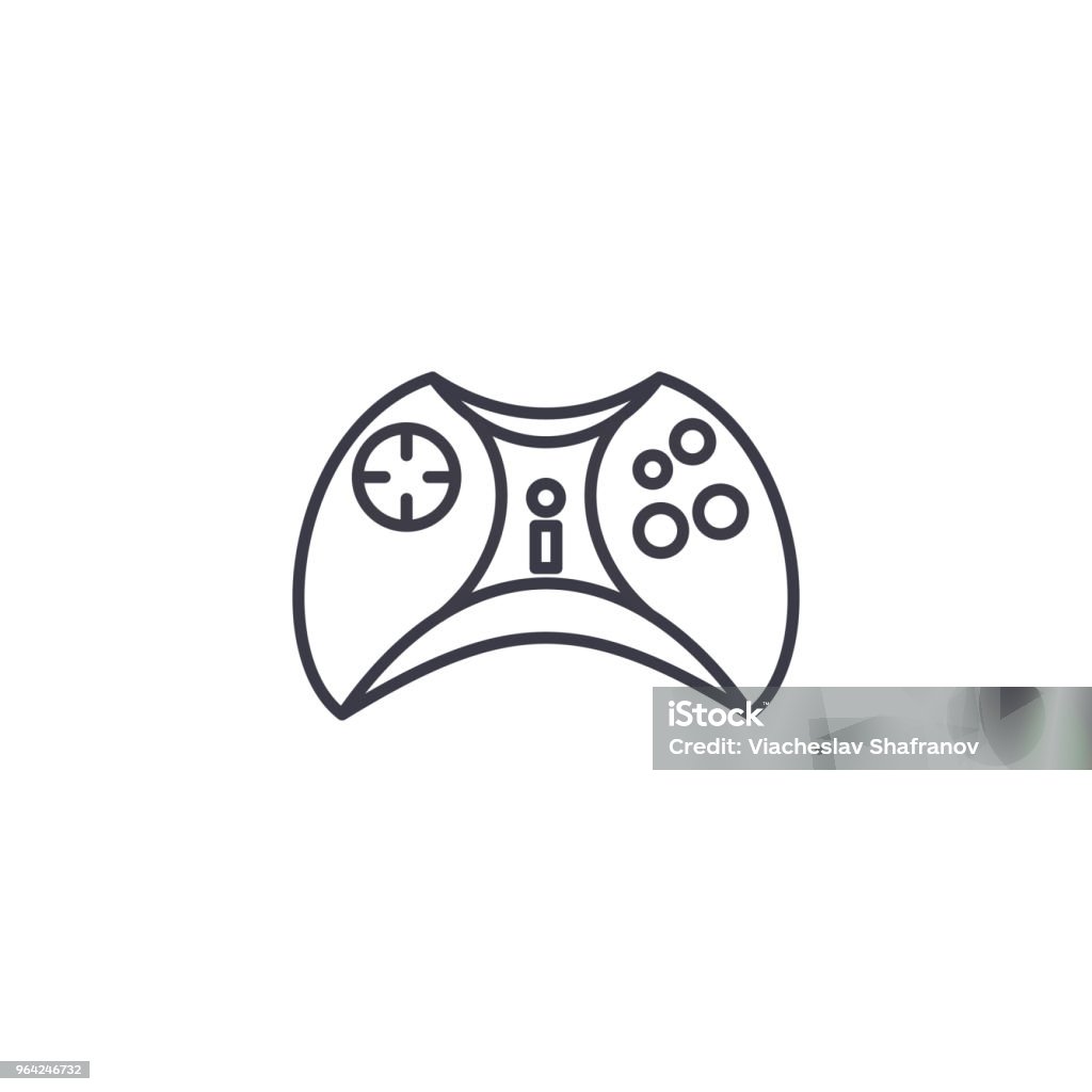 Konsep Ikon Linear Joystick Tanda Vektor Joystick Line Simbol Ilustrasi