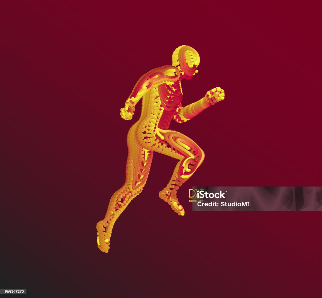 Pria Lari Lambang Untuk Maraton Dan Jogging Model 3d Dari Ilustrasi