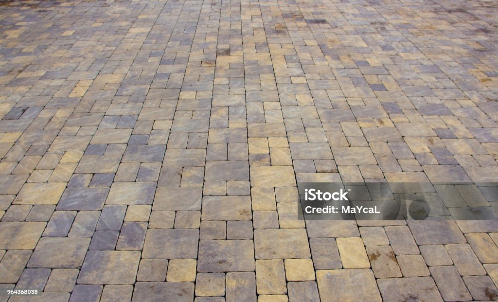 Sampel Lempengan Paving Beton Untuk Trek Peletakan Foto Stok Unduh