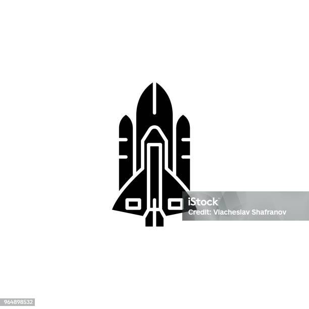 Ilustración de Concepto De Icono Negro De La Lanzadera De Espacio ... Ilustración de Concepto De Icono Negro De La Lanzadera De Espacio ...