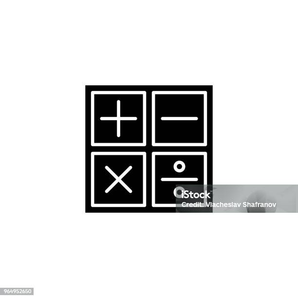 Notion De Maths Dicône Noire Symbole Vecteur Plat Maths Signe