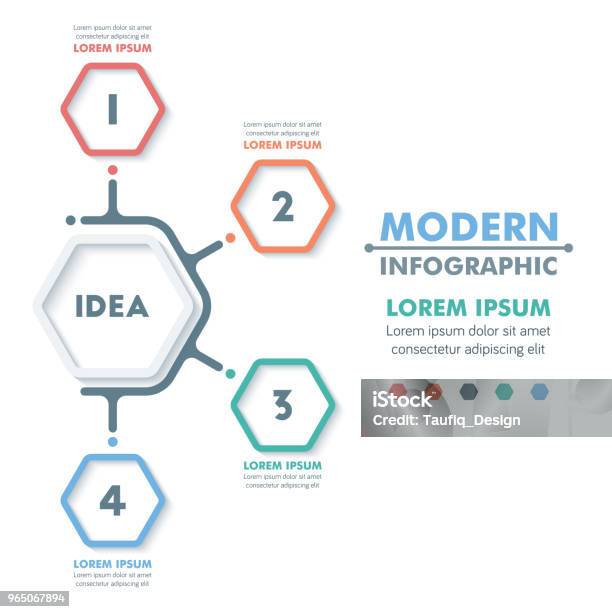 Templat Infografis Bisnis Desain Timeline Infografis Heksagonal Modern