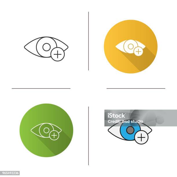 Ilustración De Ojo Humano Con El Icono De Signo Más Y Más Vectores