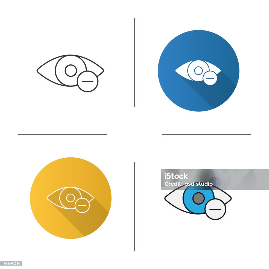 Ilustración De Ojo Humano Con El Icono De Signo Menos Y Más Vectores