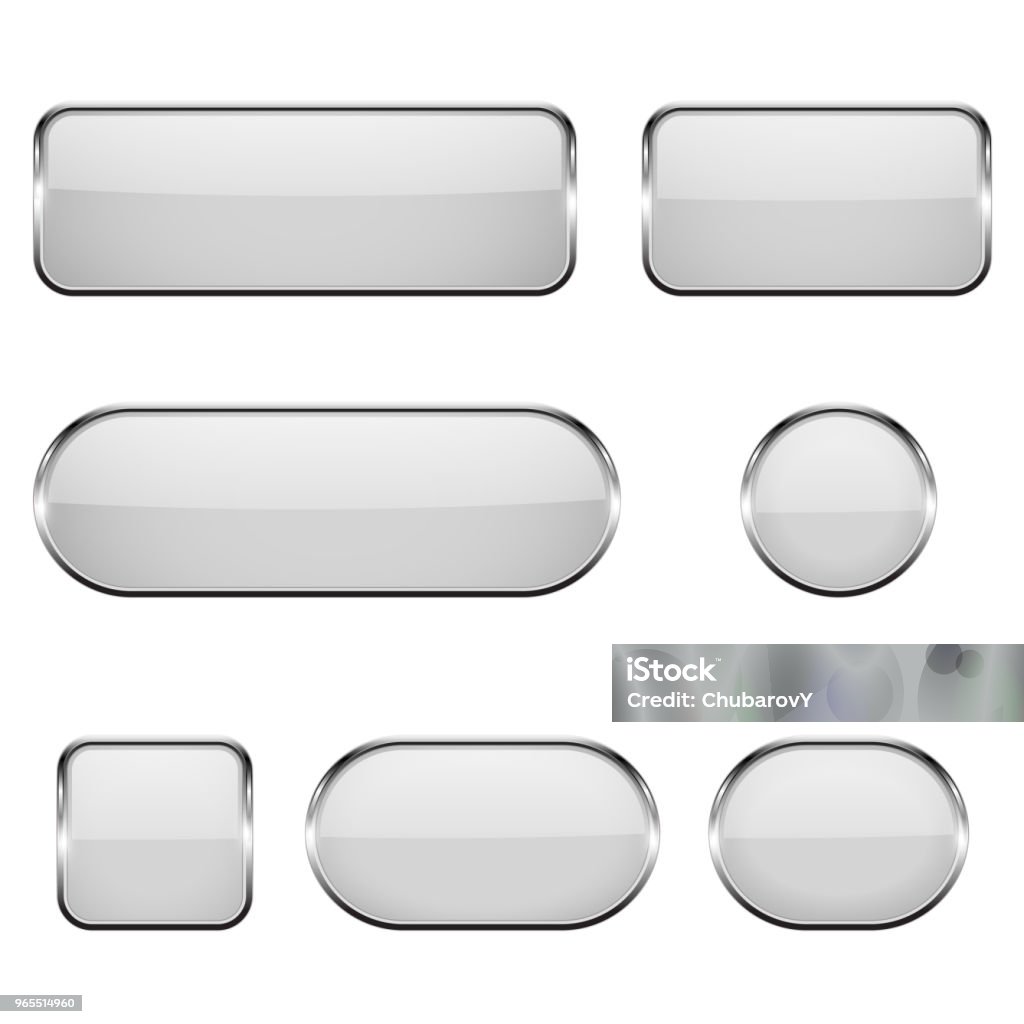 White Glass Oval Round Square Buttons With Chrome Frame 3d Icons Stock ... White Glass Oval Round Square Buttons With Chrome Frame 3d Icons Stock ...