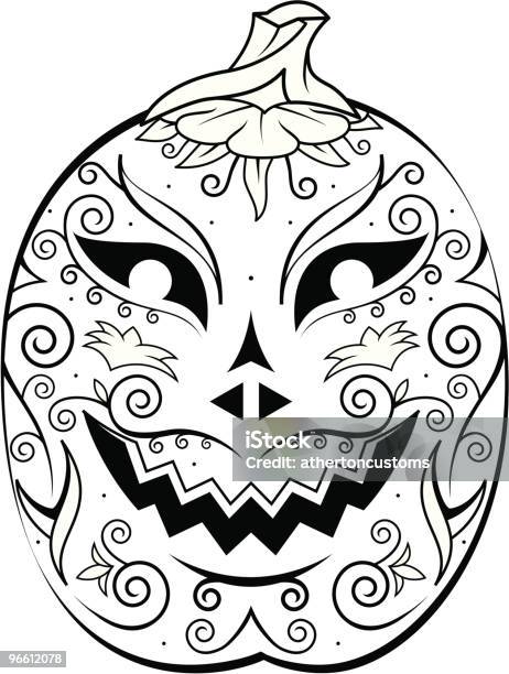 데스마스크 펌프킨 호박 등불에 대한 스톡 벡터 아트 및 기타 이미지 호박 등불 0명 꽃무늬 Istock