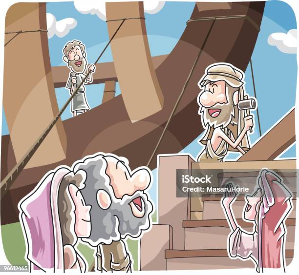 Noah 구축 방주 노아에 대한 스톡 벡터 아트 및 기타 이미지 노아 방주 건축하기 Istock